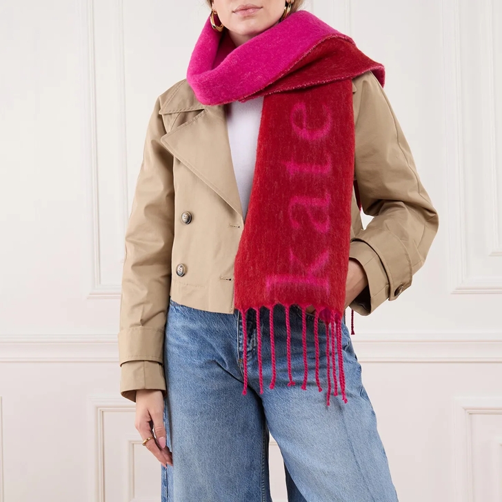Kate Spade New York Kate Spade New York Logo Scarf Pink Multi Wool Scarf