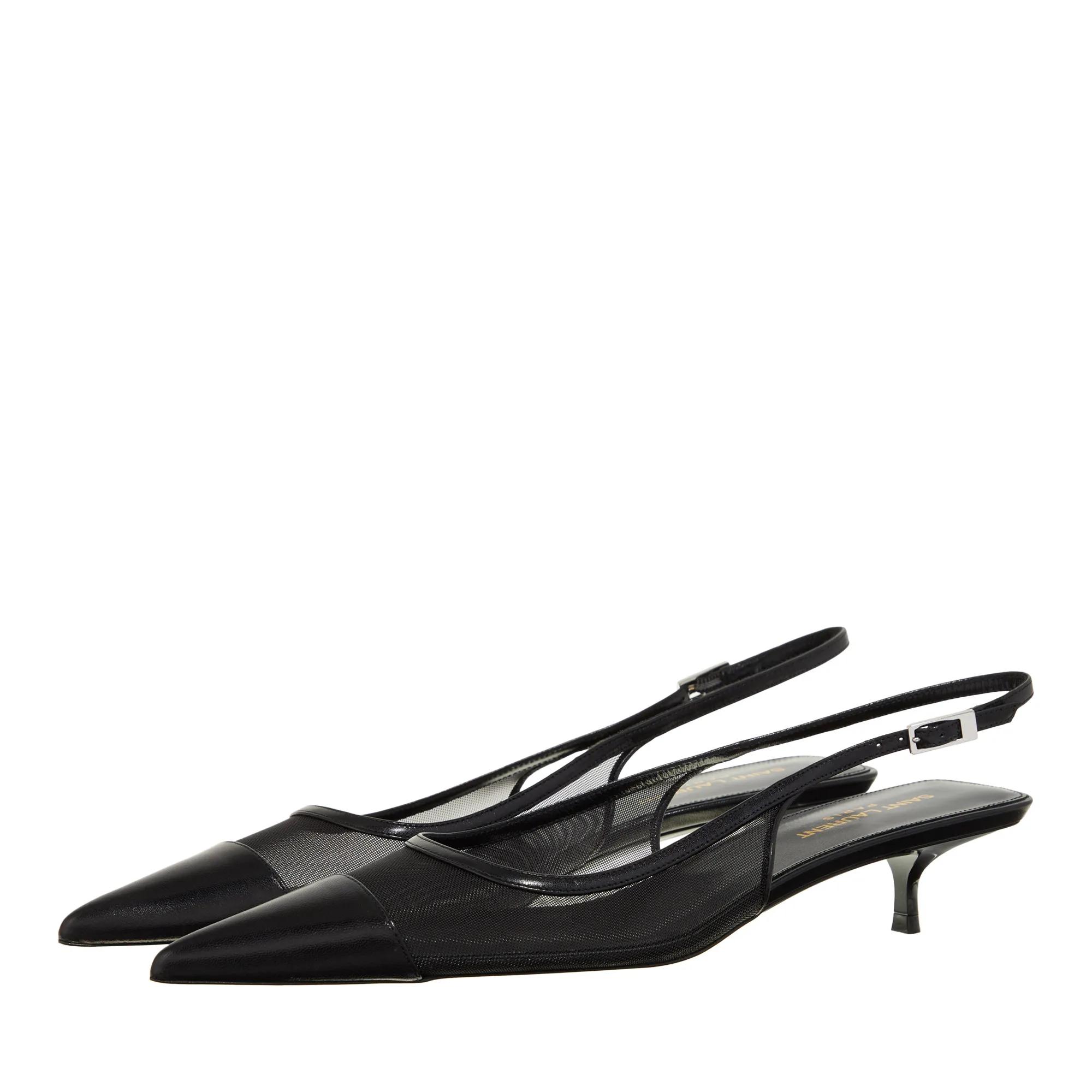 Saint Laurent Mesh Slingsback Pumps Black | Pumps