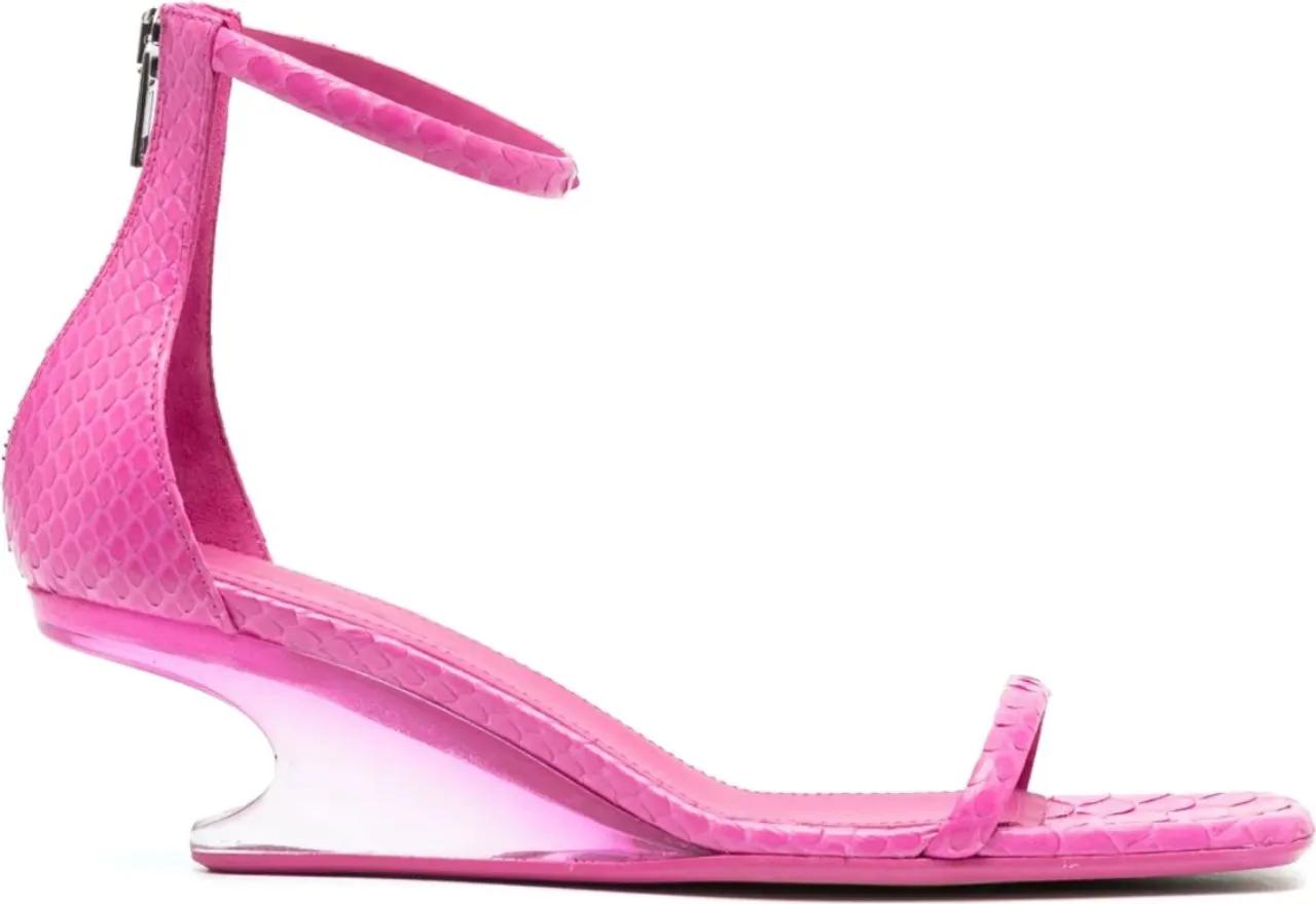 Rick Owens Sandali Hot Pink Fuchsia/clear Python Sandals Cant beige ...