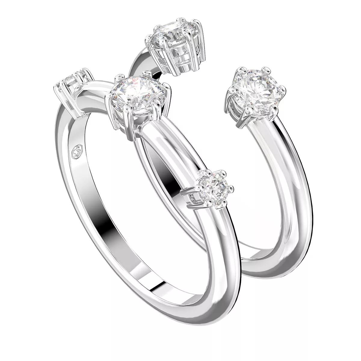 Swarovski Constella Set (2) Round cut Rhodium plated White | Bague Swarovski Constella Set (2) Round cut Rhodium plated White | Bague