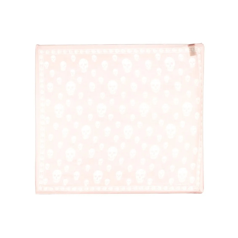 Alexander McQueen Silk Scarf With Subtle Skull Pattern Neutrals ...