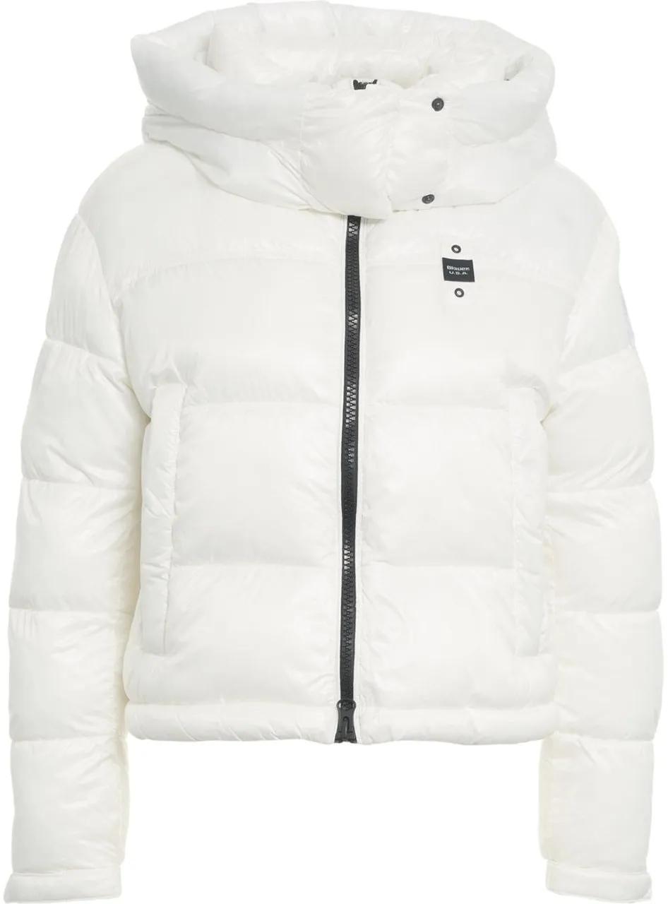 Blauer Quilted puffer weiß | Mini-robe