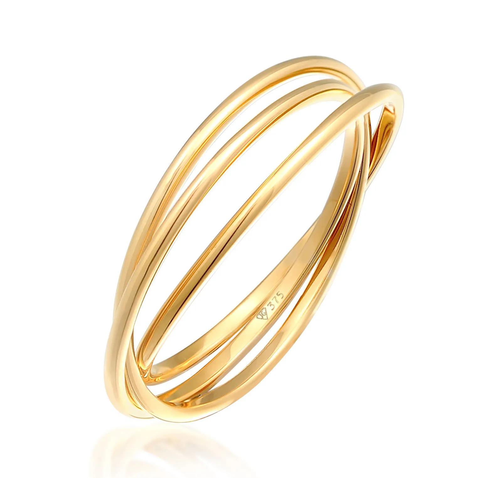 Elli Ring Wickelring Trio Basic 375 Gelbgold gold | Ring