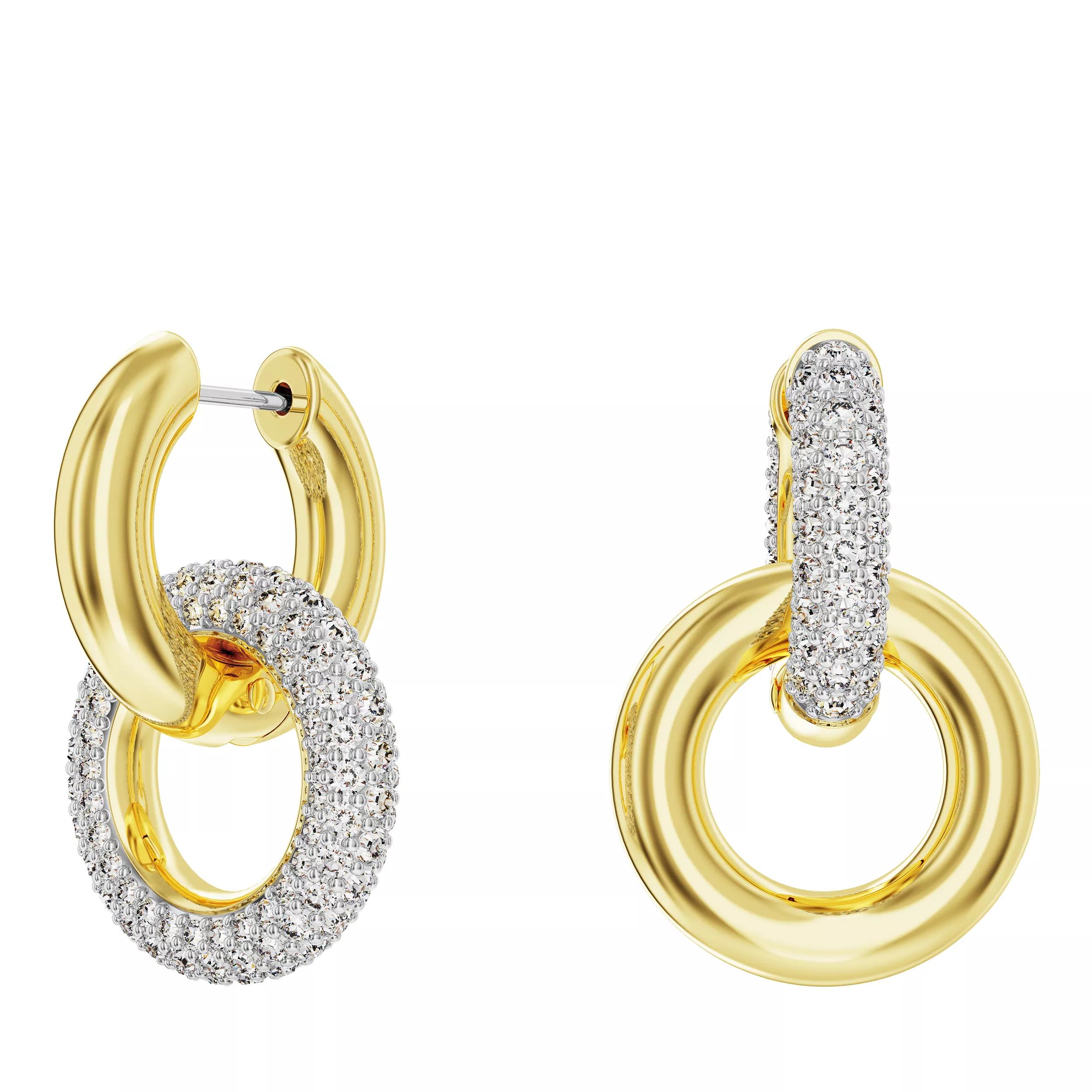 Swarovski Dextera hoop earrings Asymmetrical design Interl White Creole