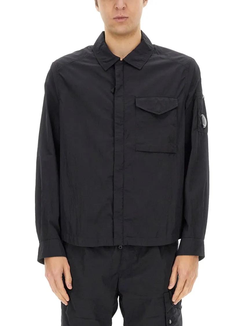 CP Company Black Shirt Jacket With Relaxed Fit Blue