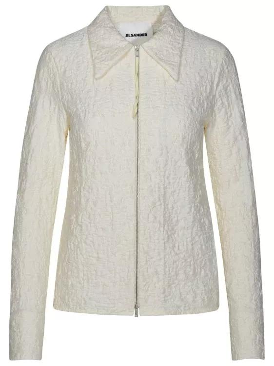 Jil Sander Ivory Cotton Jacket Grey