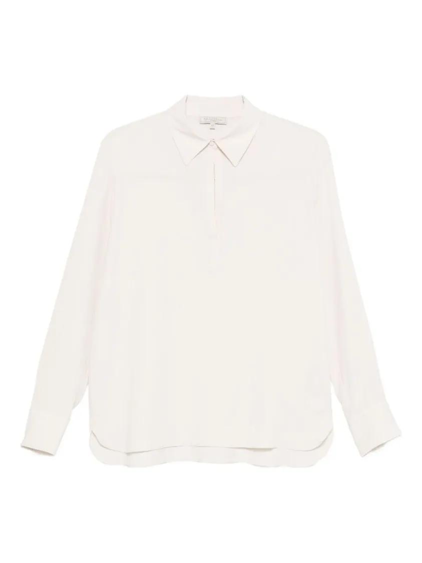 Antonelli Fitted White Shirt With Concealed Button Placket White | Overhemd