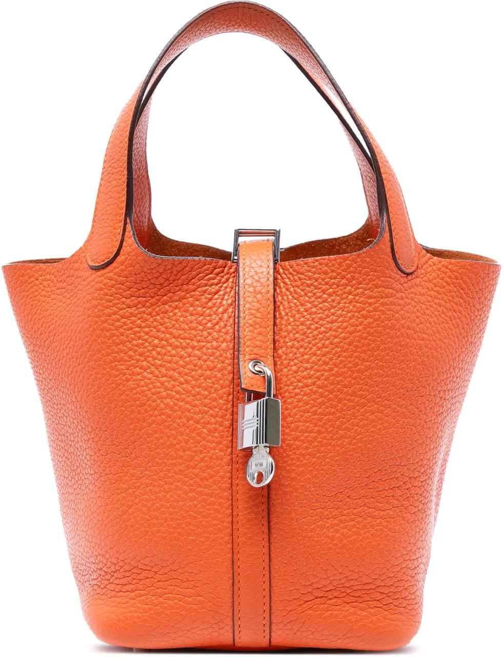 Pre-Loved Hermès Tote | Clemence Picotin Lock 18 orange