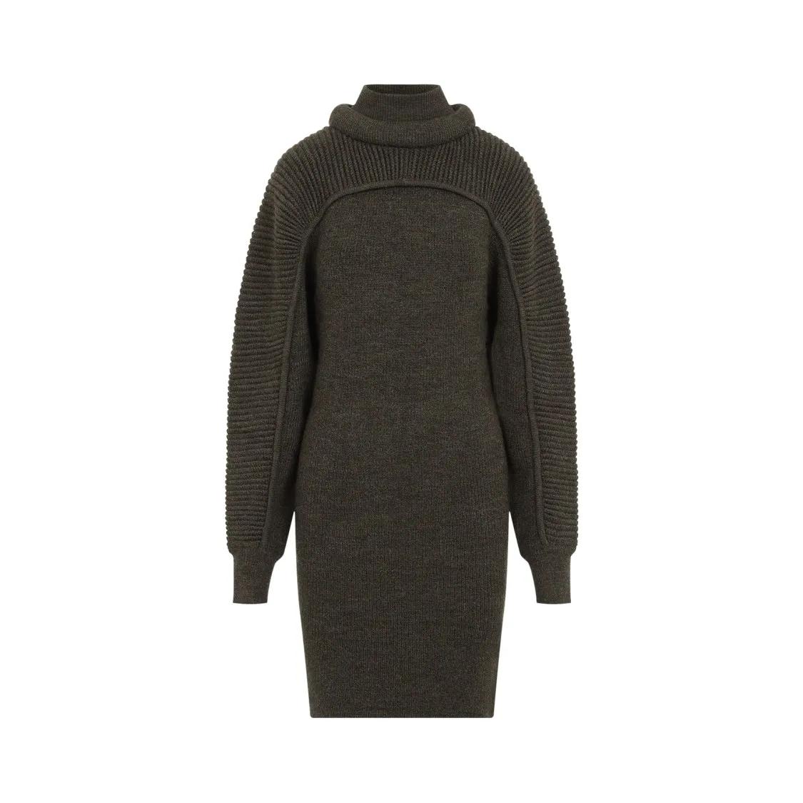 Isabel Marant Fitted Green Wool Hilde Mini Dress Green | Minikleid
