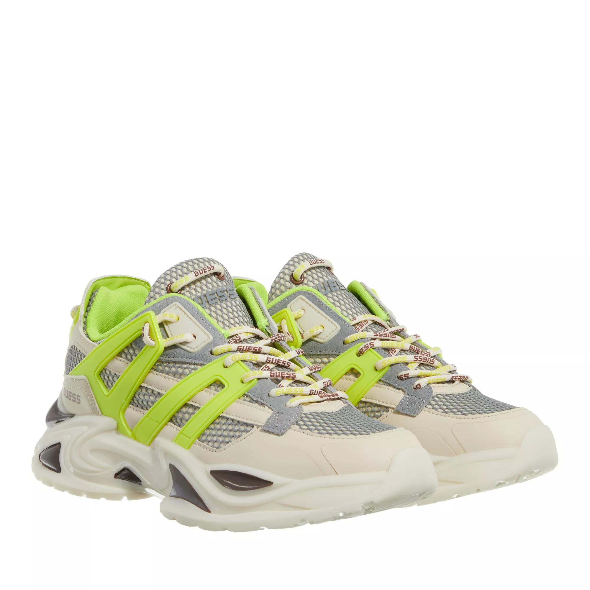 Guess Belluna Sneaker Cream Lime Silver | Low-Top Sneakers