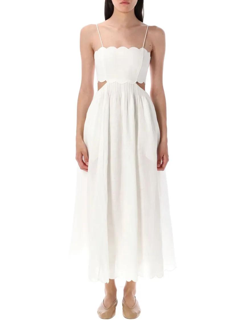 Zimmermann Rhiannon Corset Dress White | Robe midi