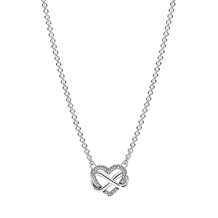 Pandora Sparkling Infinity Heart Collier Clear Mittellange Halskette