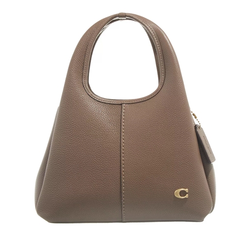 Coach Polished Pebble Leather Lana Shoulder Bag 23 B4 Dark Stone