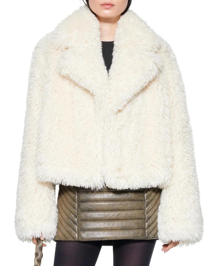 Stand Studio Samara Jacket White | Shearling Jacke
