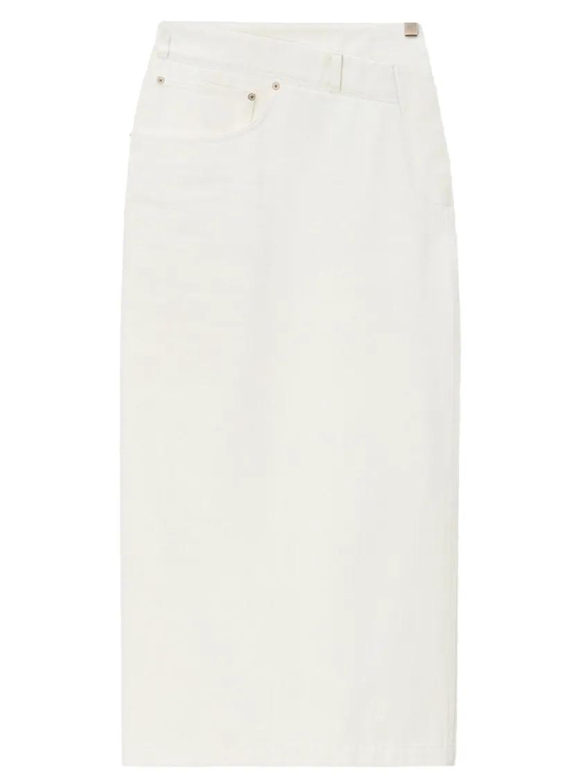 Loewe Deconstructed Maxi Skirt With Classic Five-Pocket White | Jeansrock
