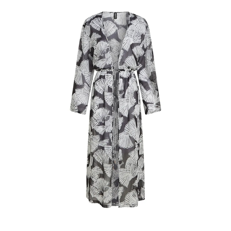 Karl Lagerfeld Kaftan mit Fächerprint schwarz