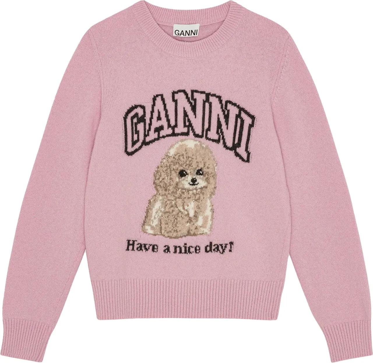 GANNI pull roze rose