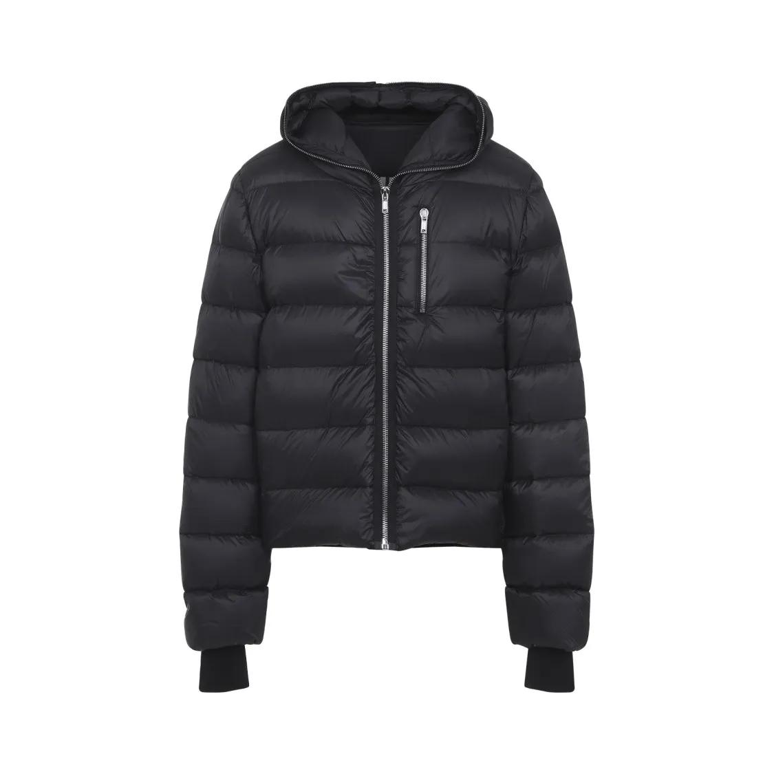Rick Owens Puffer Jacket With Horizontal Quilting Black | Donsjas