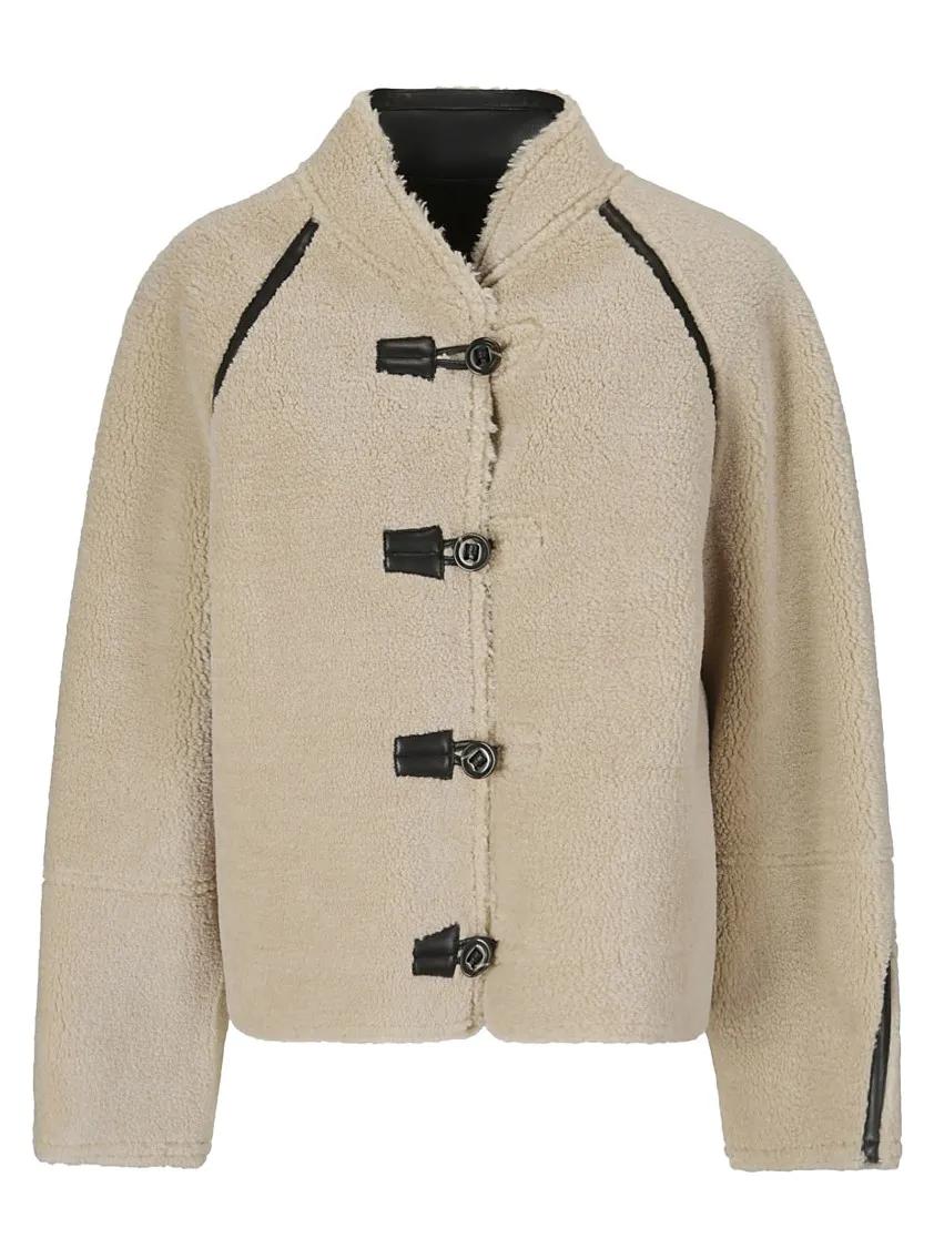 Low Classic Short Shearling Coat Neutrals