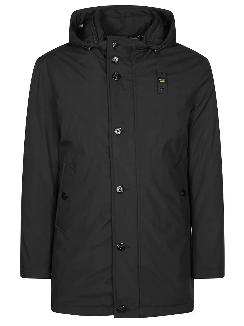 Blauer Minimalist Black Parka With Hood Black | Parka