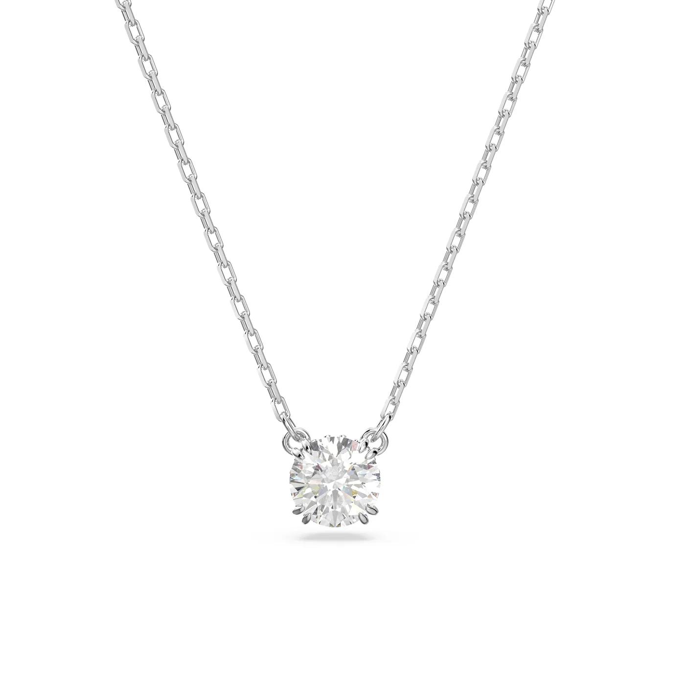 Swarovski Constella Necklace Round cut Rhodium plated White ...