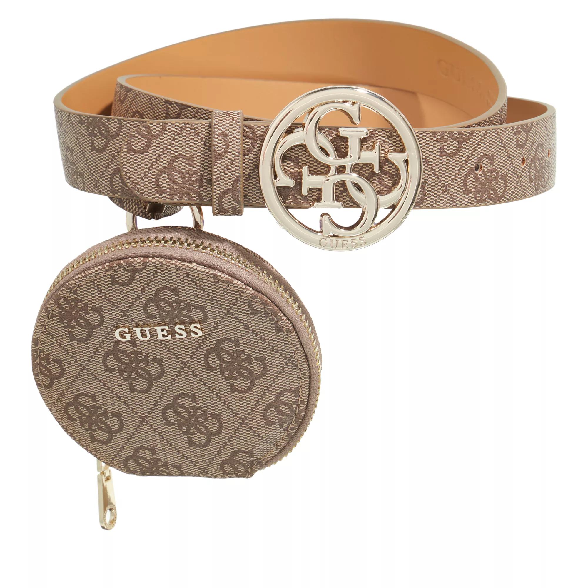 Guess Gift Belt + Keyring Latte Logo | Ceinture fine