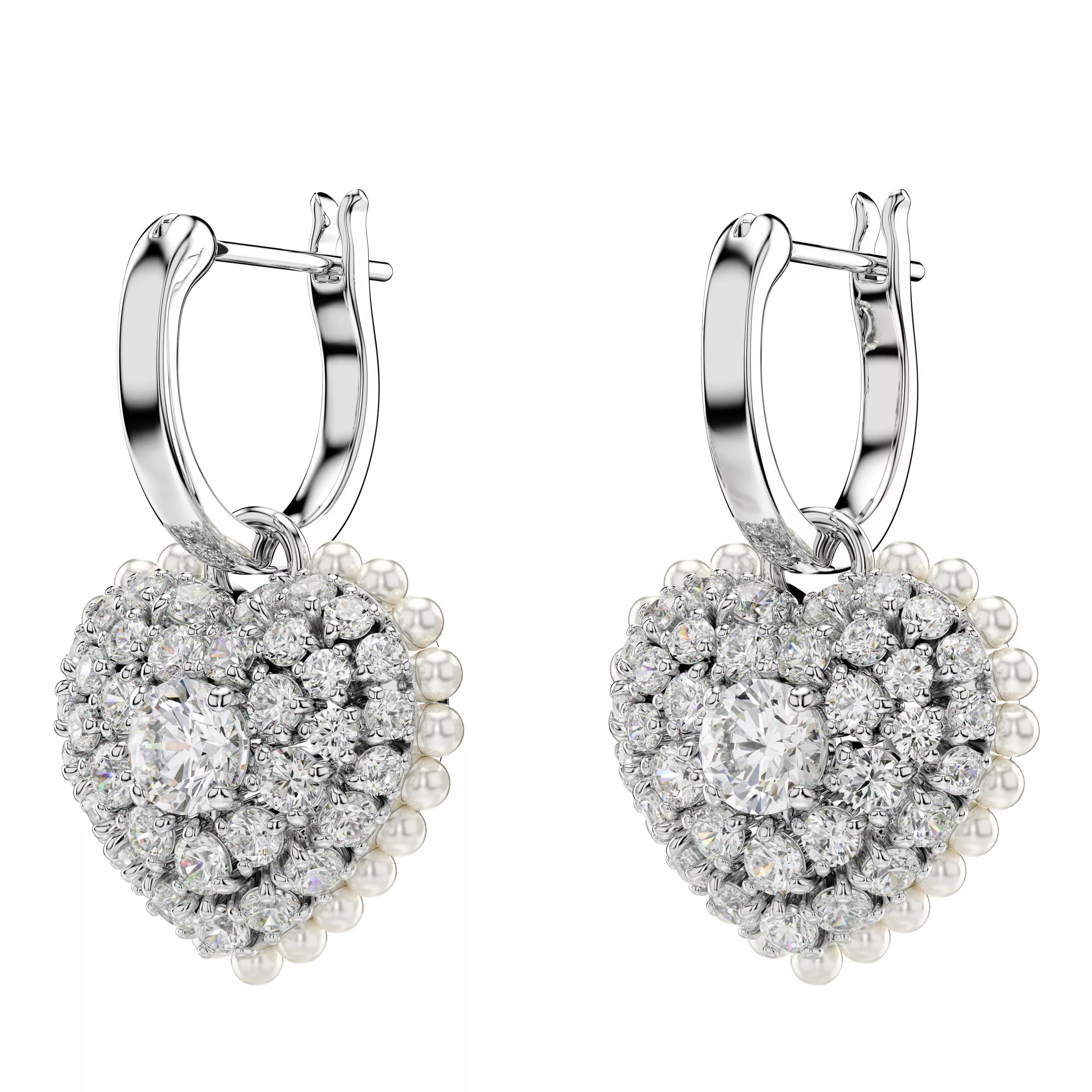 Diamond heart drop earrings store