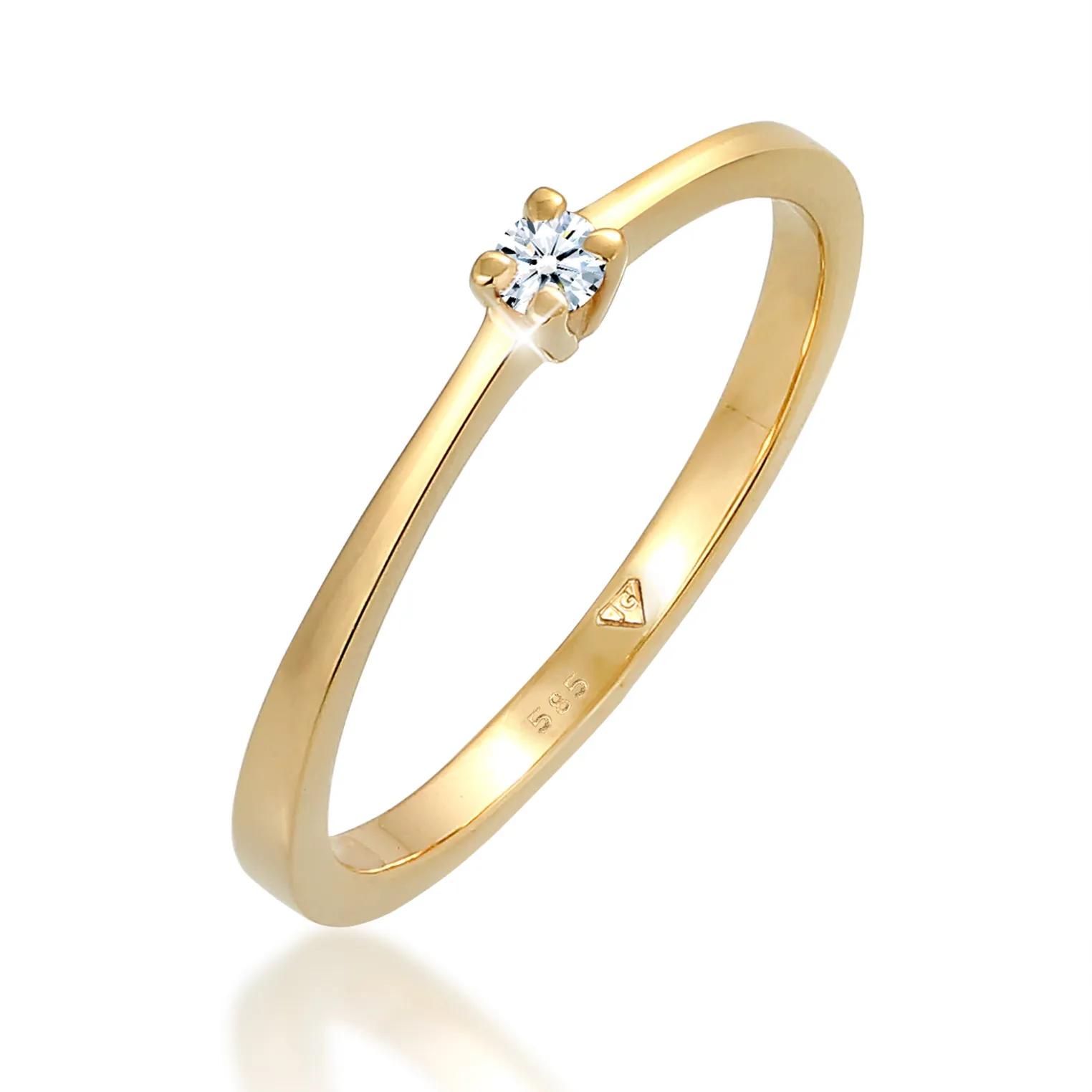 Elli Ring Solitär Verlobung Diamant 0.11 ct. 585 Gelbgo weiss | Diamantring