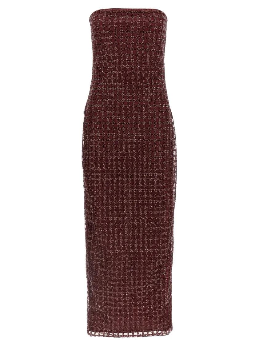 Rotate 'Beaded Maxi Tube' Dress Burgundy