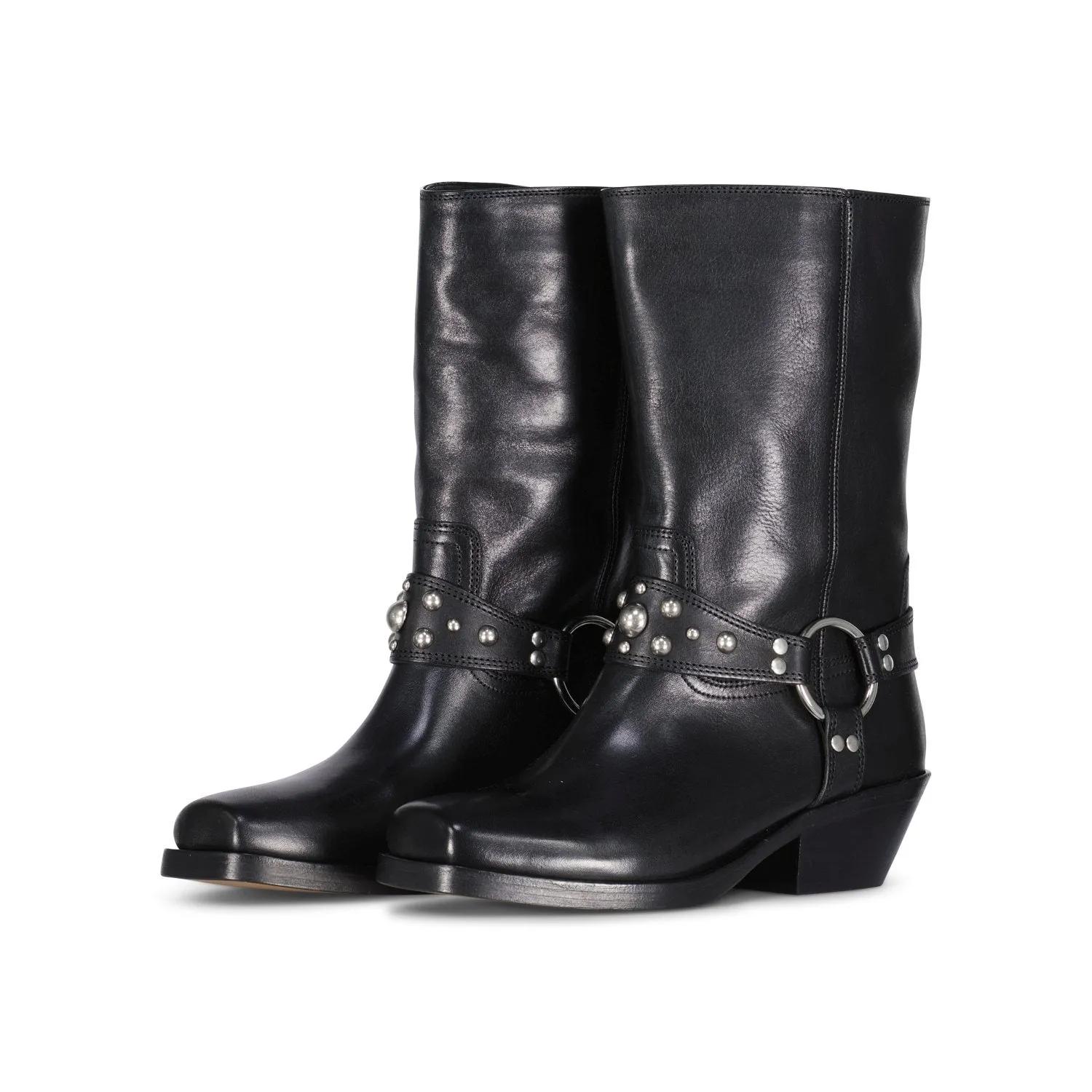Isabel Marant Biker-Boots Antya aus Leder Schwarz | Veterschoenen