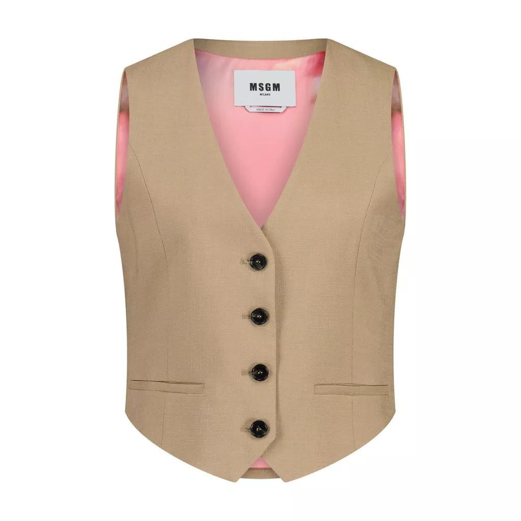 MSGM Kurz geschnittene Anzugsweste 48104178647386 Beige