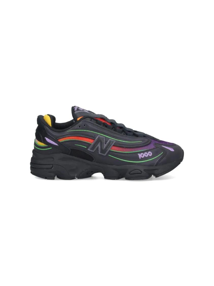 New Balance Black Mesh Sneakers With Multicolor Details Black | Lage ...