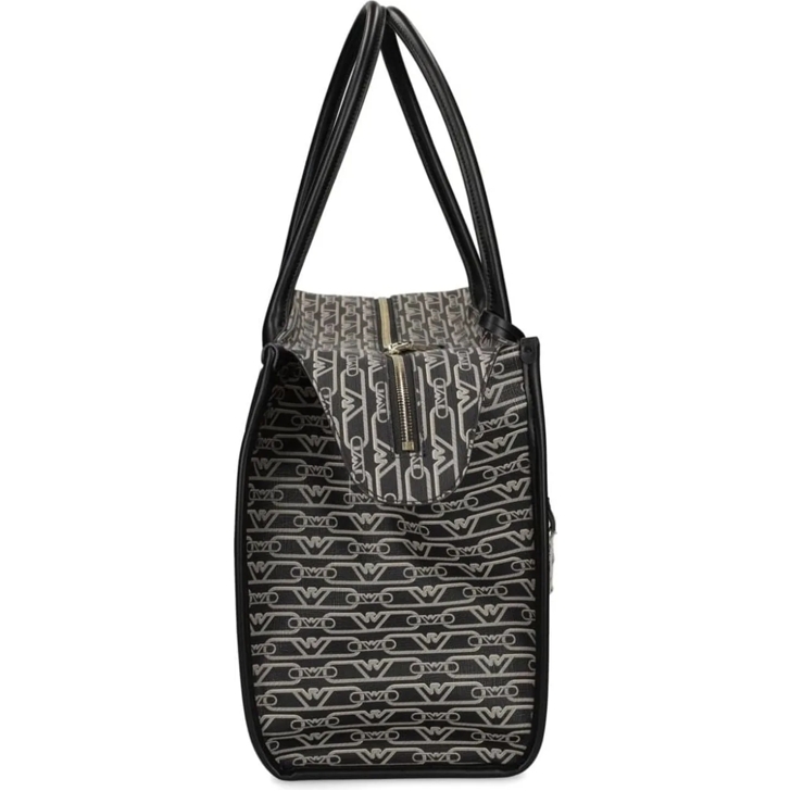 Emporio Armani Tote M Monogram Pvc Nero Ecru Sac a bandouliere