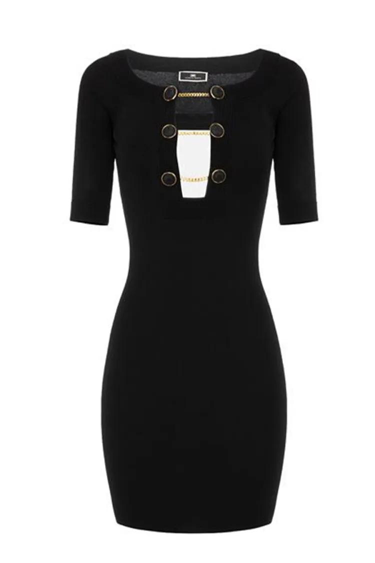 Elisabetta Franchi Black Mini Dress Black | Minikleid
