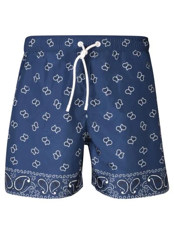 Palm Angels All-Over Print Beach Boxer Shorts Blue