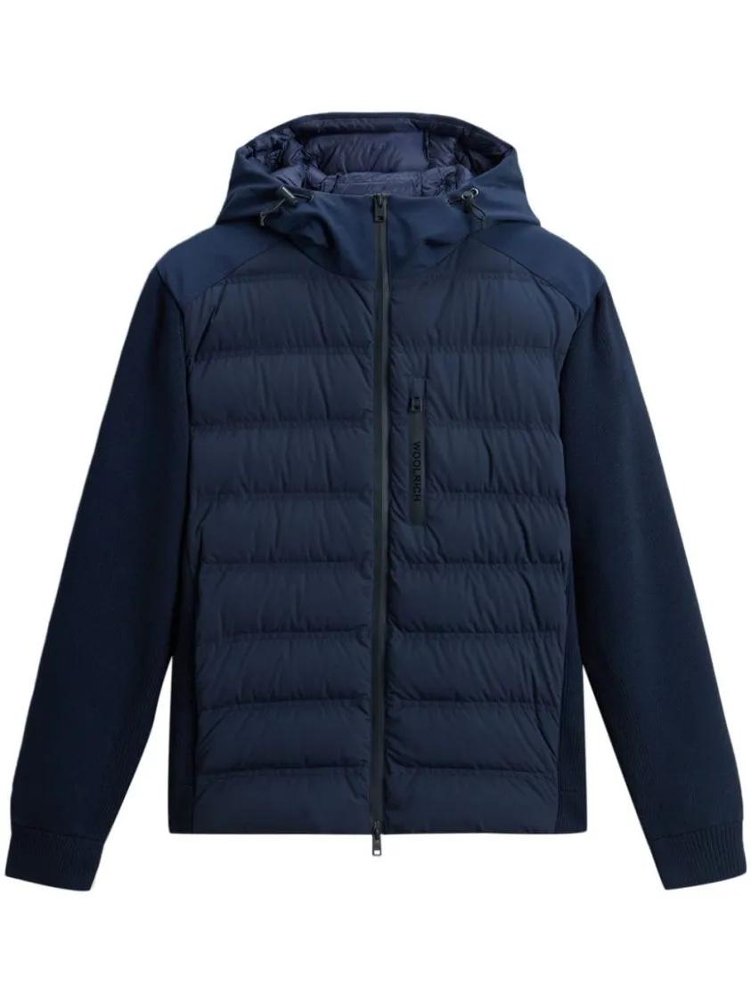 Woolrich Navy Blue Padded Logo Jacket Blue | Daunenjacken