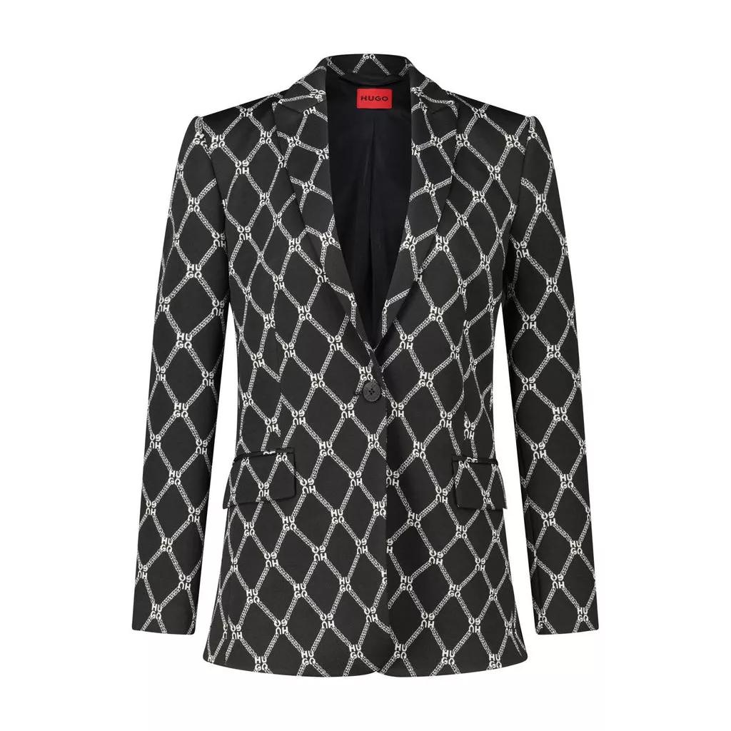 Hugo Blazer mit Monogramm-Muster Schwarz