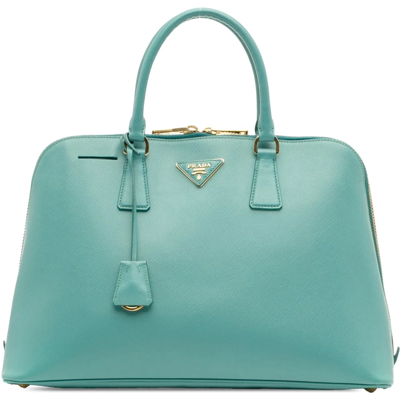 Prada Large Saffiano Lux Promenade Satchel blau | Schultertasche
