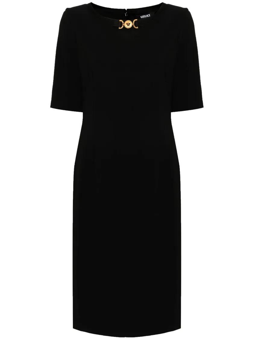 Versace Black Medusa Head Midi Dress Black | Robes midi