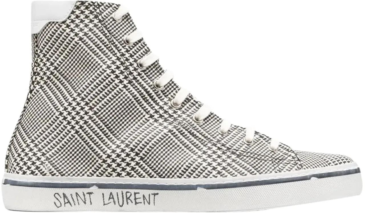 Saint Laurent Malibu Signature Logo Mid-top Sneakers weiß | Sneaker basse