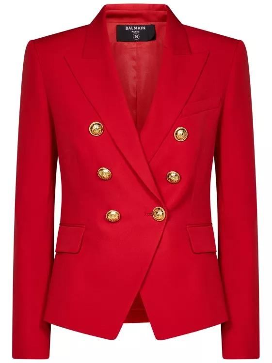 Balmain Red Blazer Jacket Red | Blazer