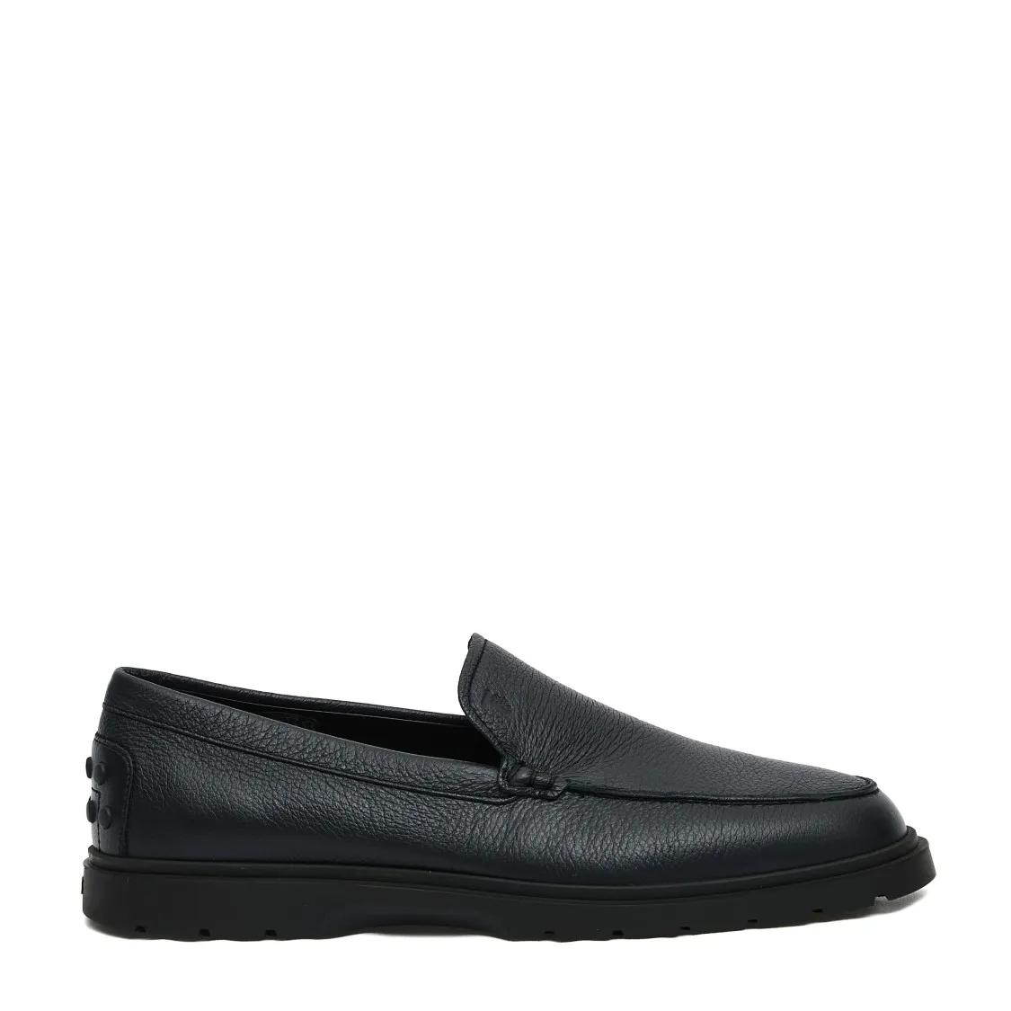 Tod's Moccasin Blue Leather Hybrid Bottom Black | Mocassin