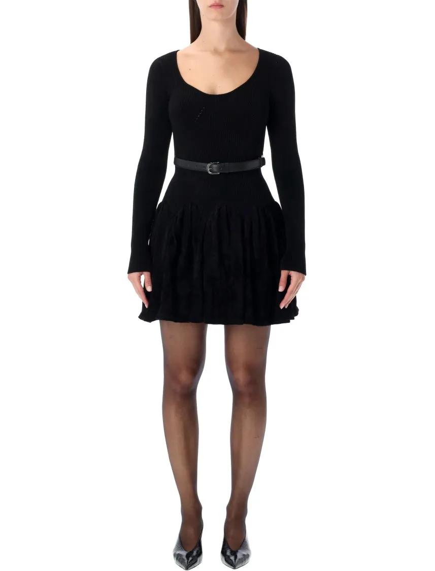 Self Portrait Ballerina Mini Dress Black | Mini-jurk