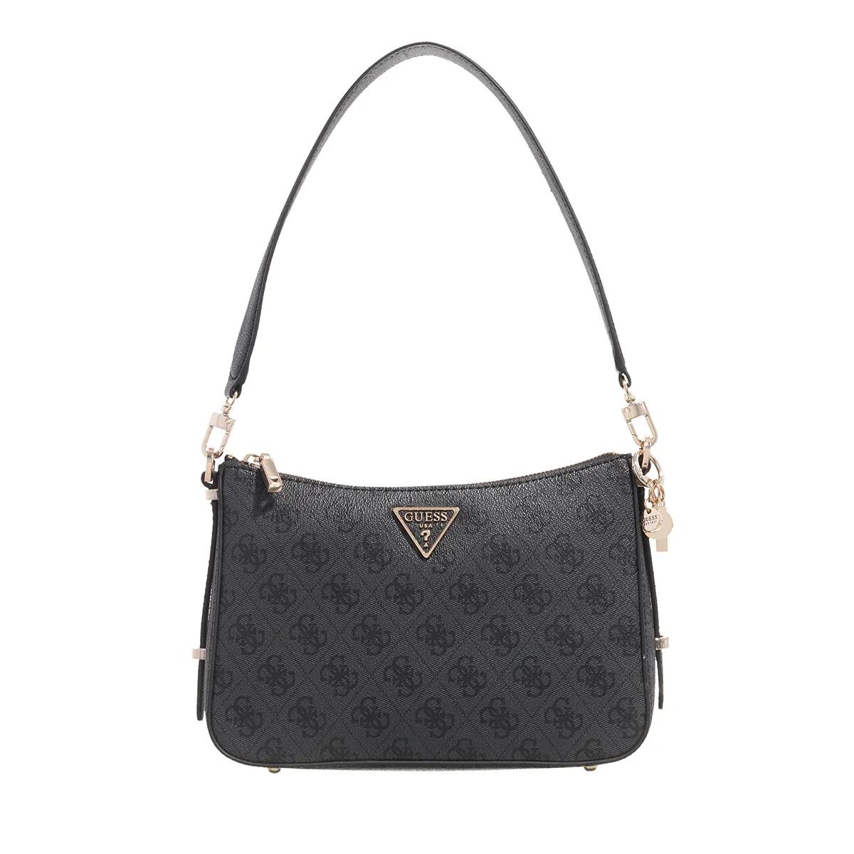 Guess Eco Erica Top Zip Shoulder Bag Coal Logo | Shoulder Bag