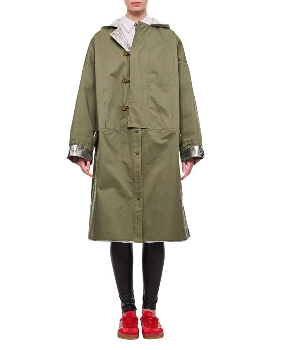 Paco Rabanne Double Parka Coat Green | Parka-Mäntel