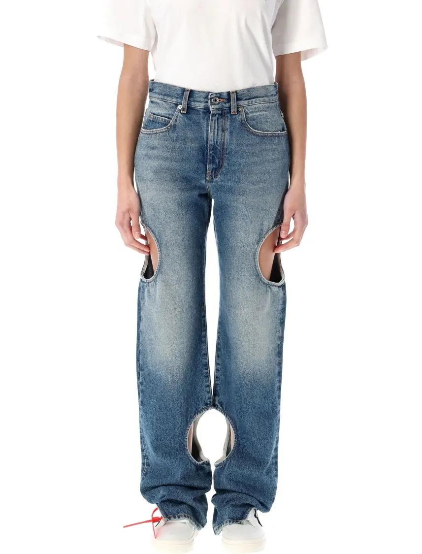 Off-White Relaxed-Fit Denim Jeans Grey | Jeans