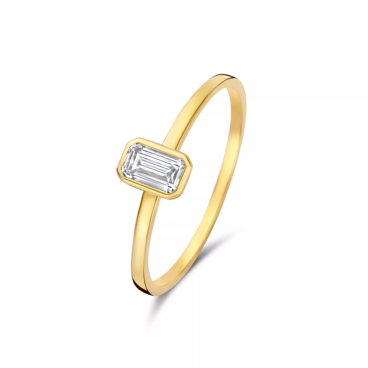 Isabel Bernard Baguette Genevieve 14 Karat Ring mit Zirkonia Gold