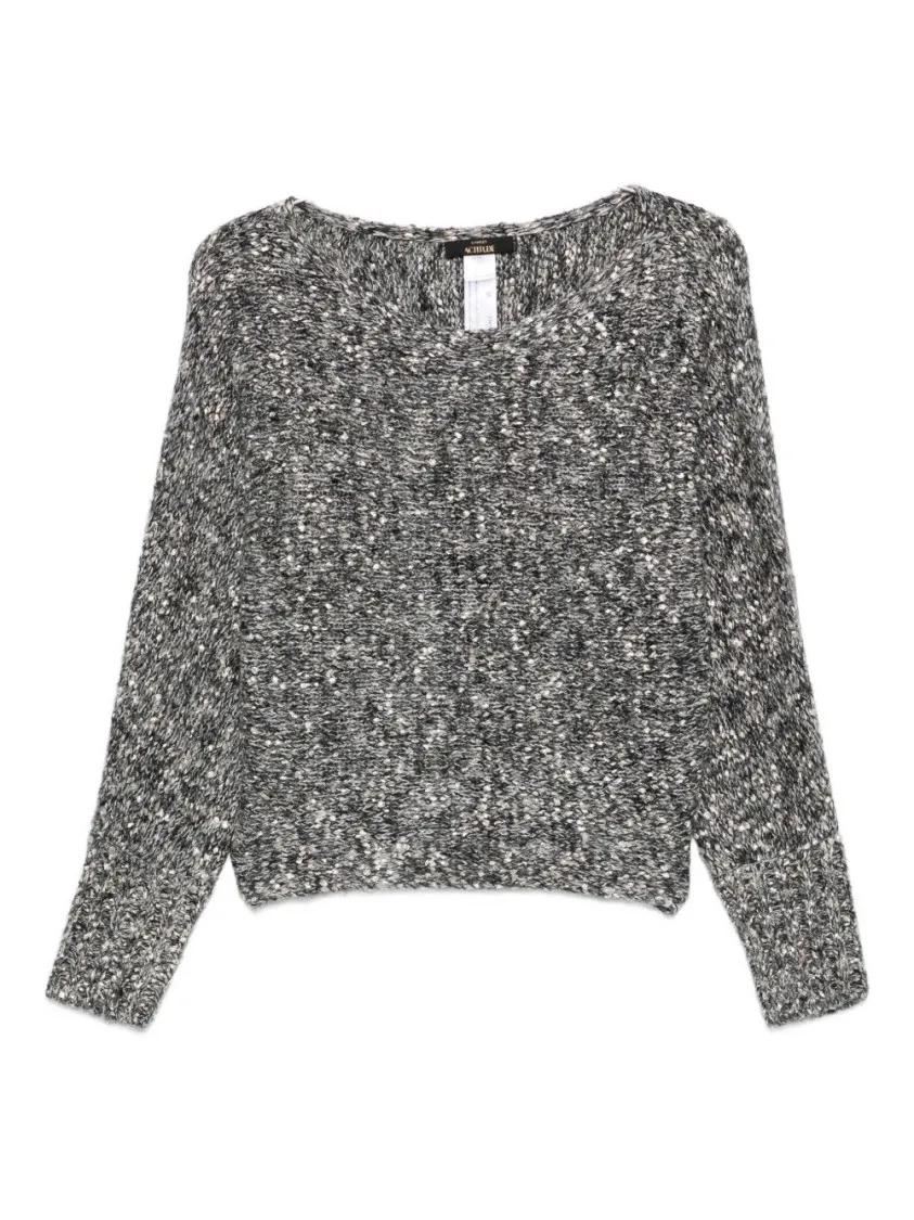 Twin-Set Textured Knit Sweater With Marled Effect Grey | Trui