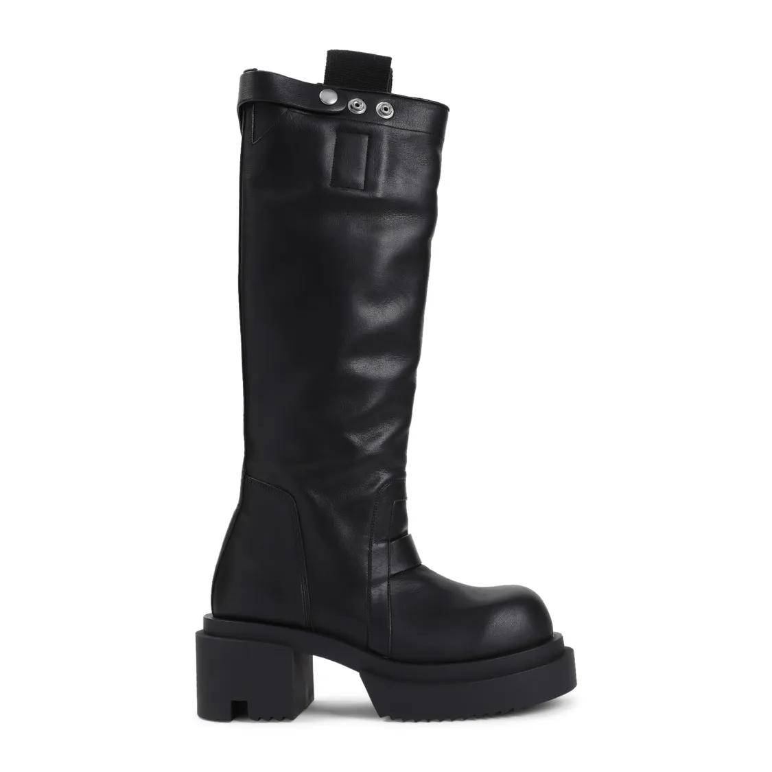 Rick Owens Knee Pull On Bogun Boots Black | Stiefel