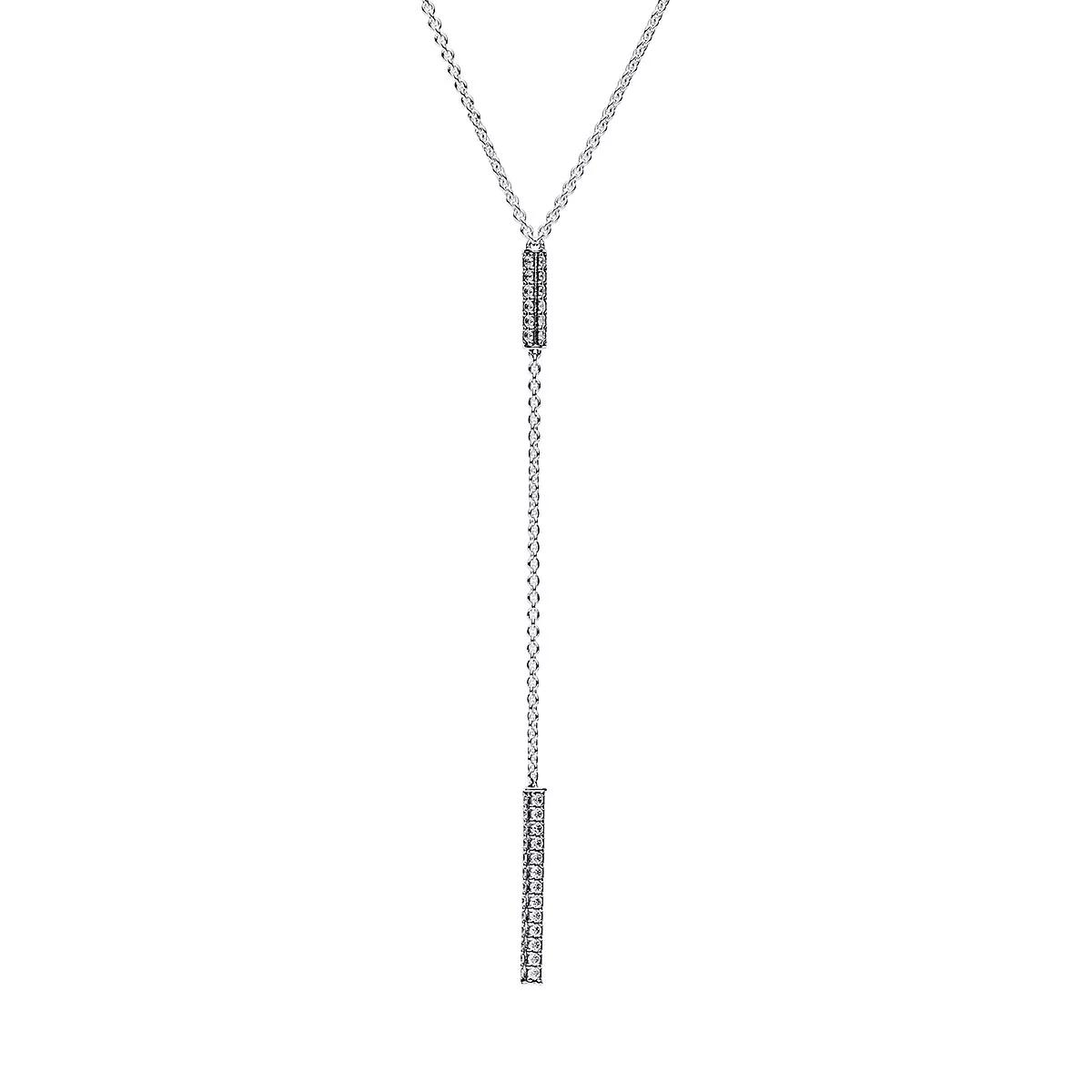 Pandora Sterling silver necklace withcubic zirconia Clear | Mittellange ...